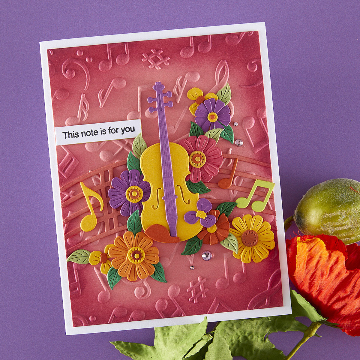 Musical Notes 3D Embossing Folder from the Bibi's Musical Notes ...