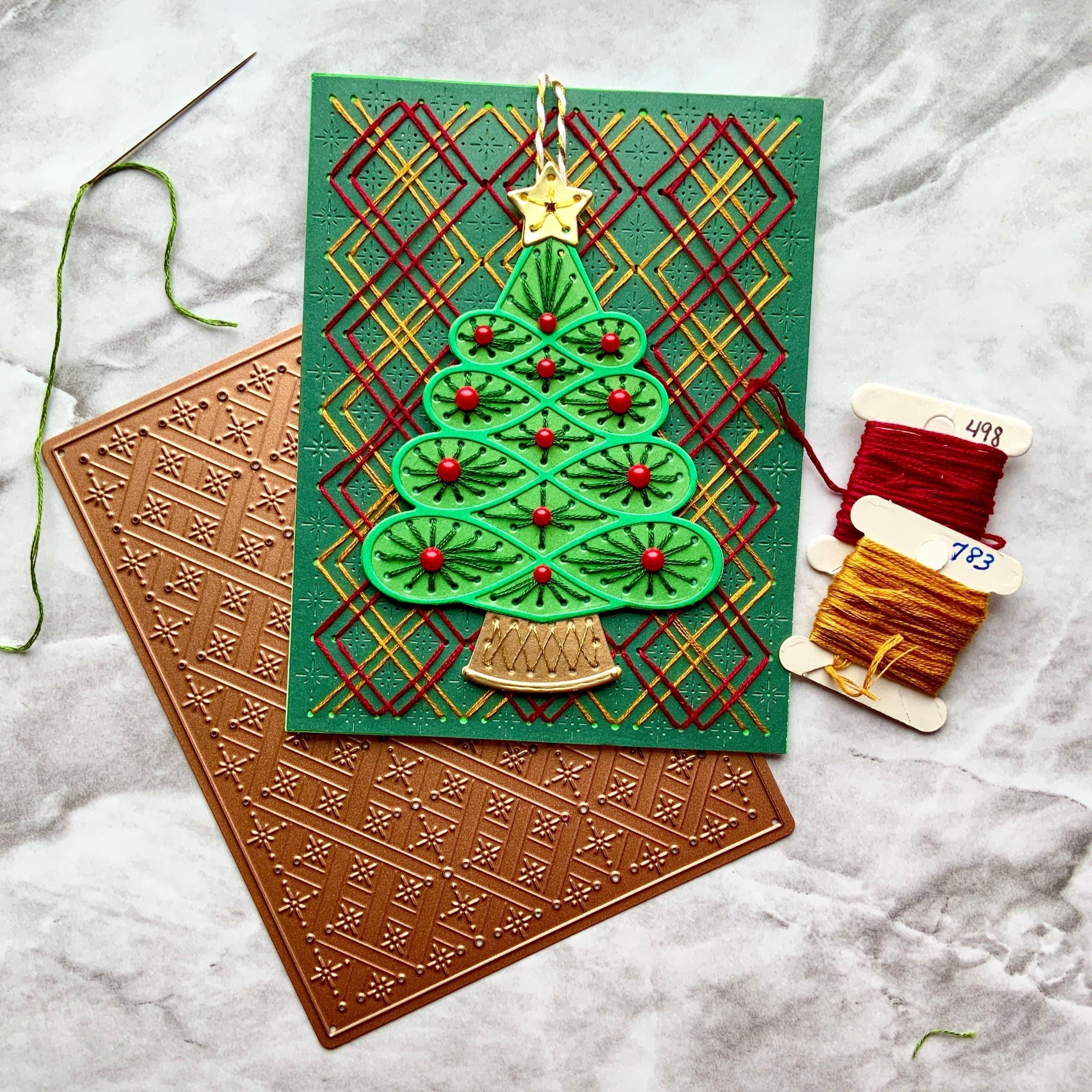 Stitched Starry Argyle Etched Dies from the Christmas Collection ...