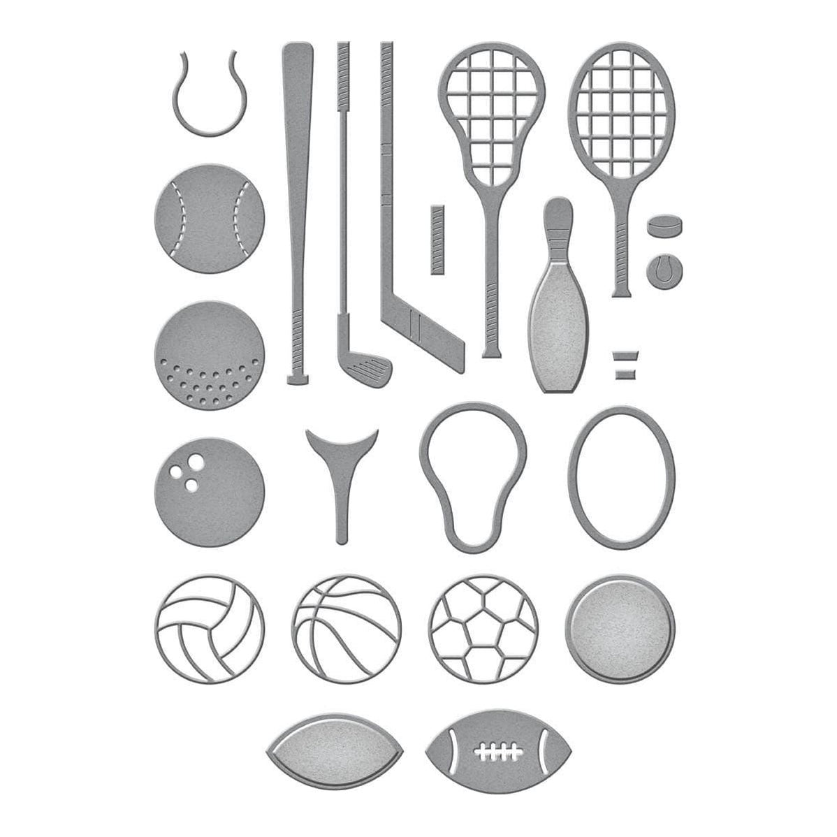 Sporting Goods Set Etched Dies from the Game Day Collection by Justine - Spellbinders Paper Arts