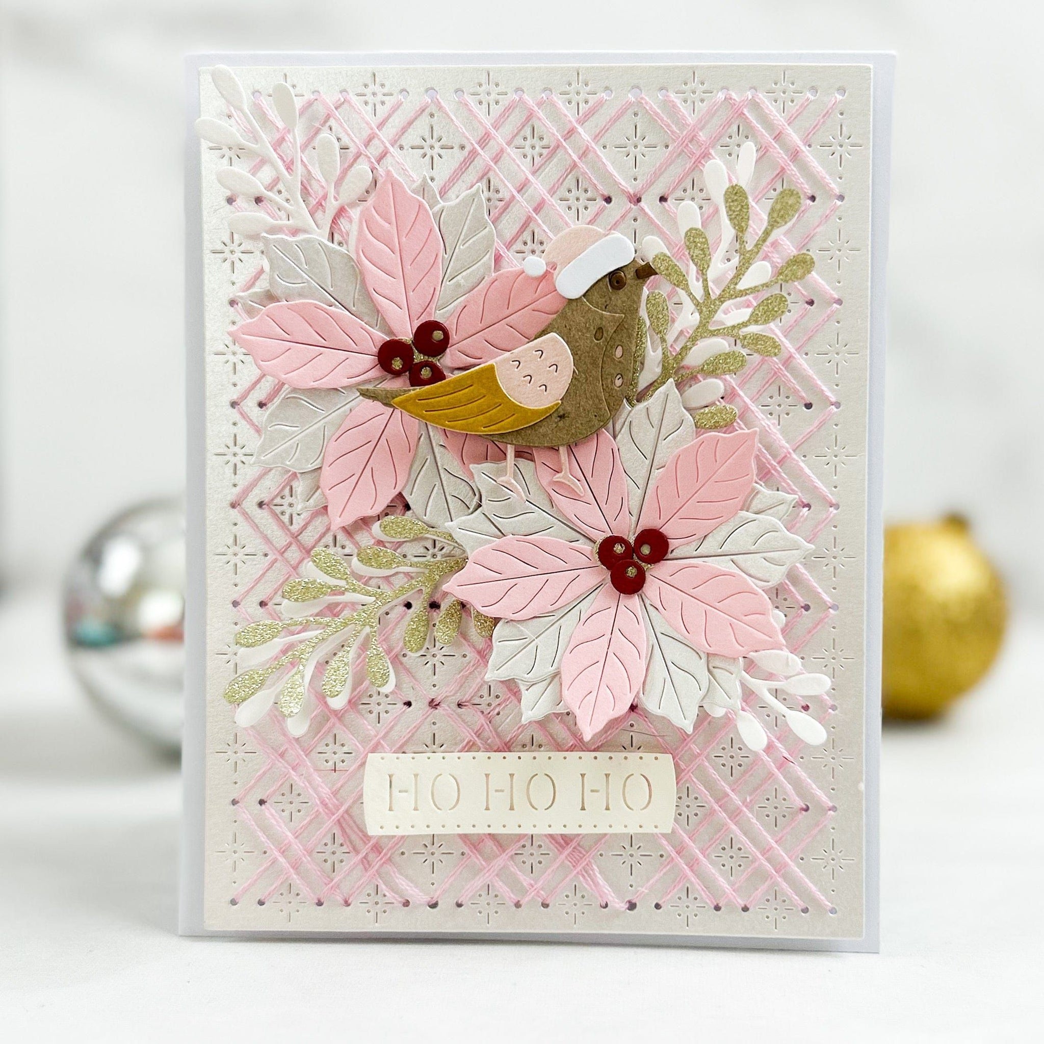 Christmas Bird Poinsettia Etched Dies from the Classic Christmas ...