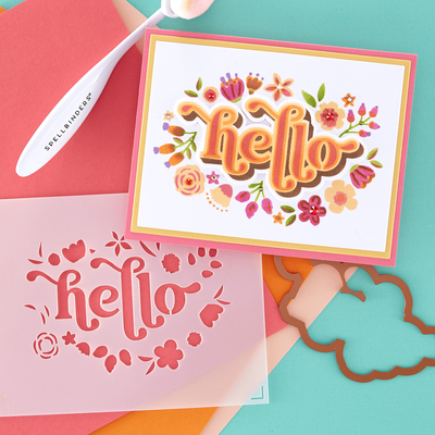 Floral Hello Stencil and Die Set | Spellbinders - Spellbinders Paper Arts