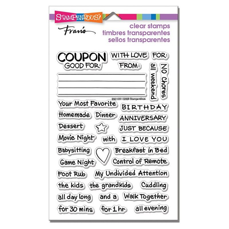Coupons Gift Perfectly Clear Stamp Set | Stampendous - Spellbinders ...