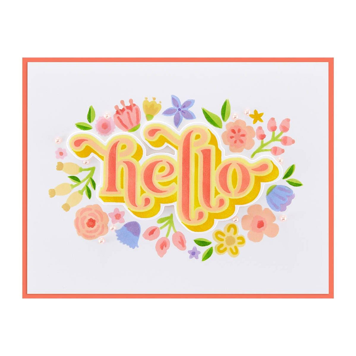 Floral Hello Stencil and Die Set | Spellbinders - Spellbinders Paper Arts