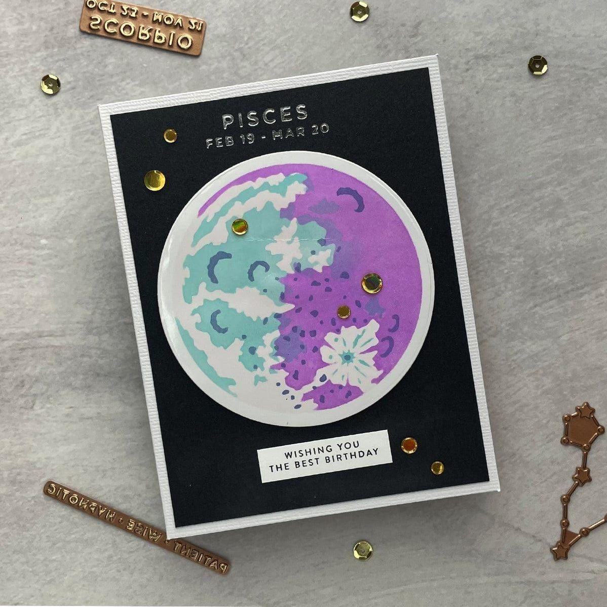 Layered Full Moon Stencil from Celestial Zodiacs Collection ...